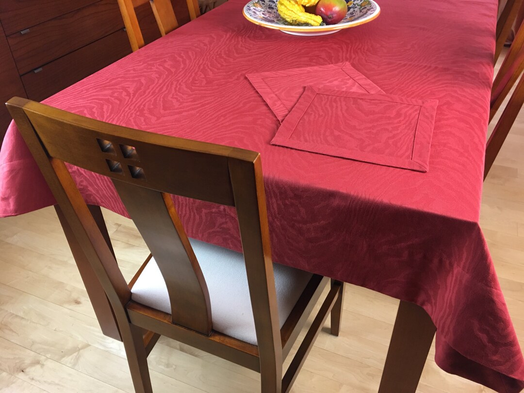 Scarlet (red) Moire Tablecloth - Etsy