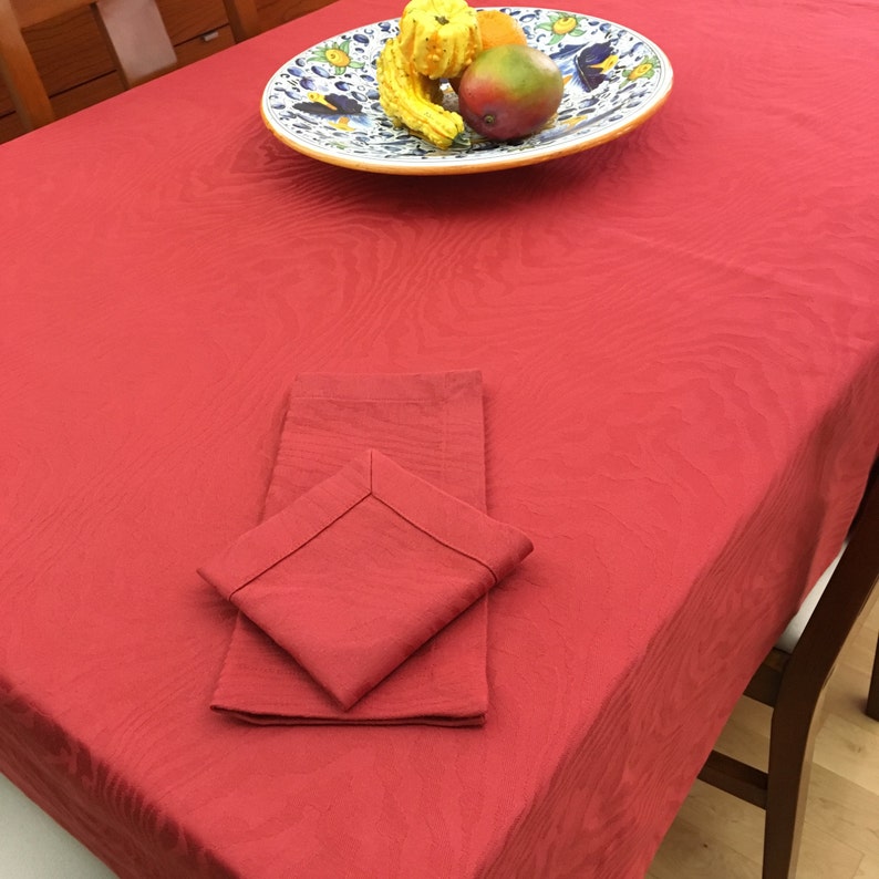 Scarlet (red) Moire Tablecloth - Etsy