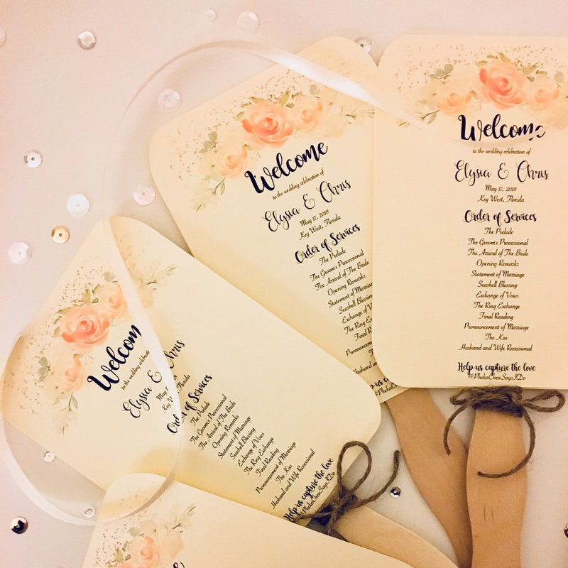 Wedding Program Fans - Etsy