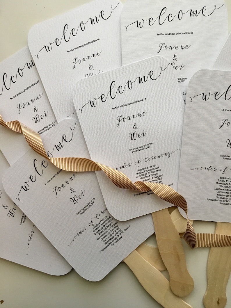 Wedding Program Fan, Wedding Fan, Wedding Program, Simple Wedding ...