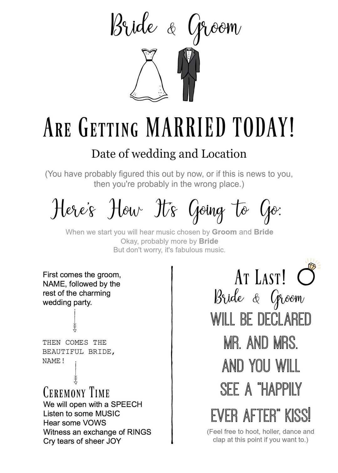 Digital Wedding Program Fans, Printable Wedding Program, Wedding ...