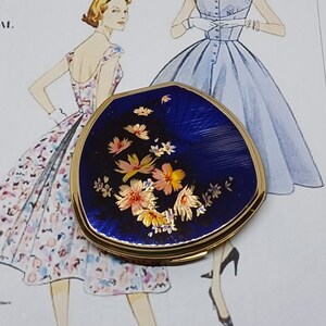 Stratton Clam-shell Convertible Compact in Blue Enamel With - Etsy