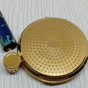 Stratton Powder Compact & Lipstick Boxed Set Blue Enamel With Mallard ...