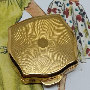 Stratton Gold Tone Mini Box Pill Box With Engine Turned Lid Mid Century ...