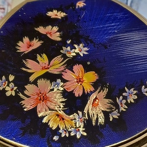 Stratton Clam-shell Convertible Compact in Blue Enamel With - Etsy