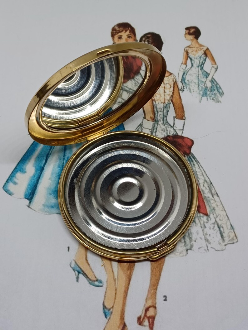 Vintage HMS Mercury Powder Compact ~ Gold Tone With Blue Enamel ...