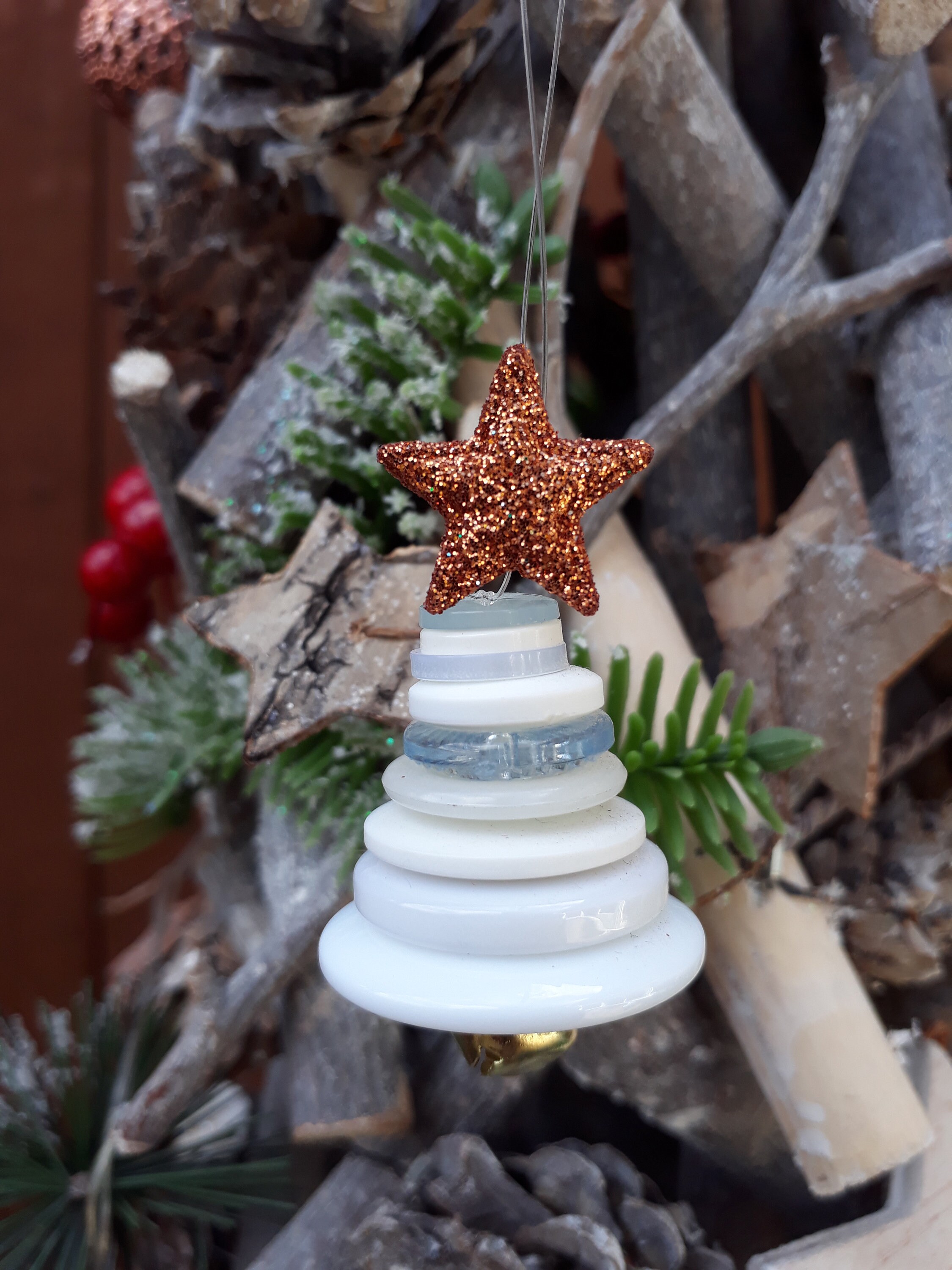Button Christmas Tree Ornament, Christmas Tree, Tree Decorations ...