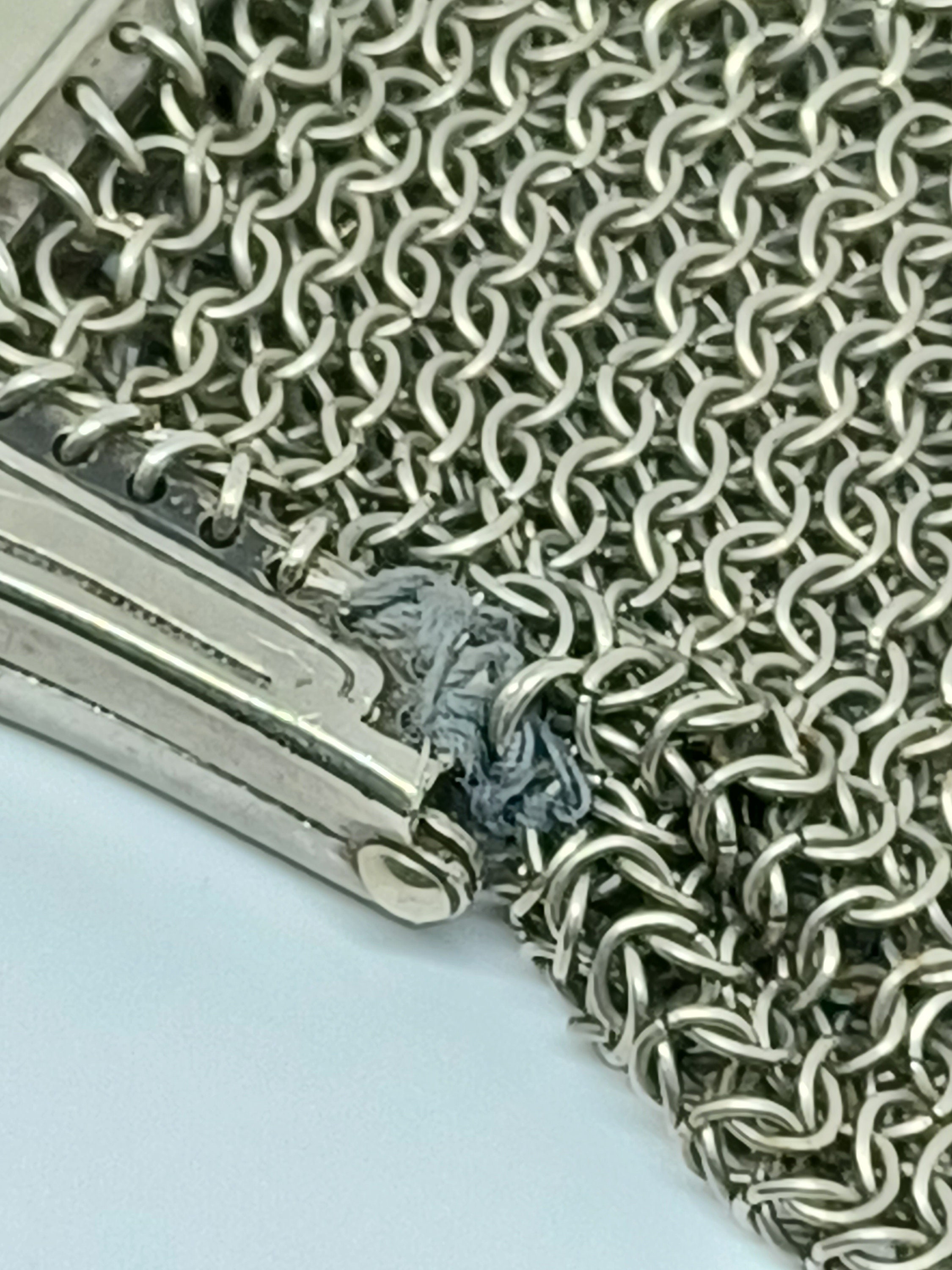 Antique Chainmail Coin Purse on Long Link Chain Handle Art - Etsy