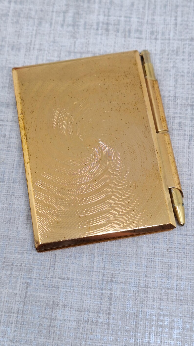 Stratton Notecase Notepad and Pen in Gold Tone With Engraved Swirl ...