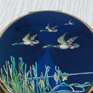 Stratton Powder Compact & Lipstick Boxed Set Blue Enamel With Mallard ...