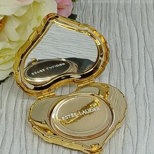 Estee Lauder 'heartfelt' Powder Compact ~ Heart Shape in Gold Tone ...