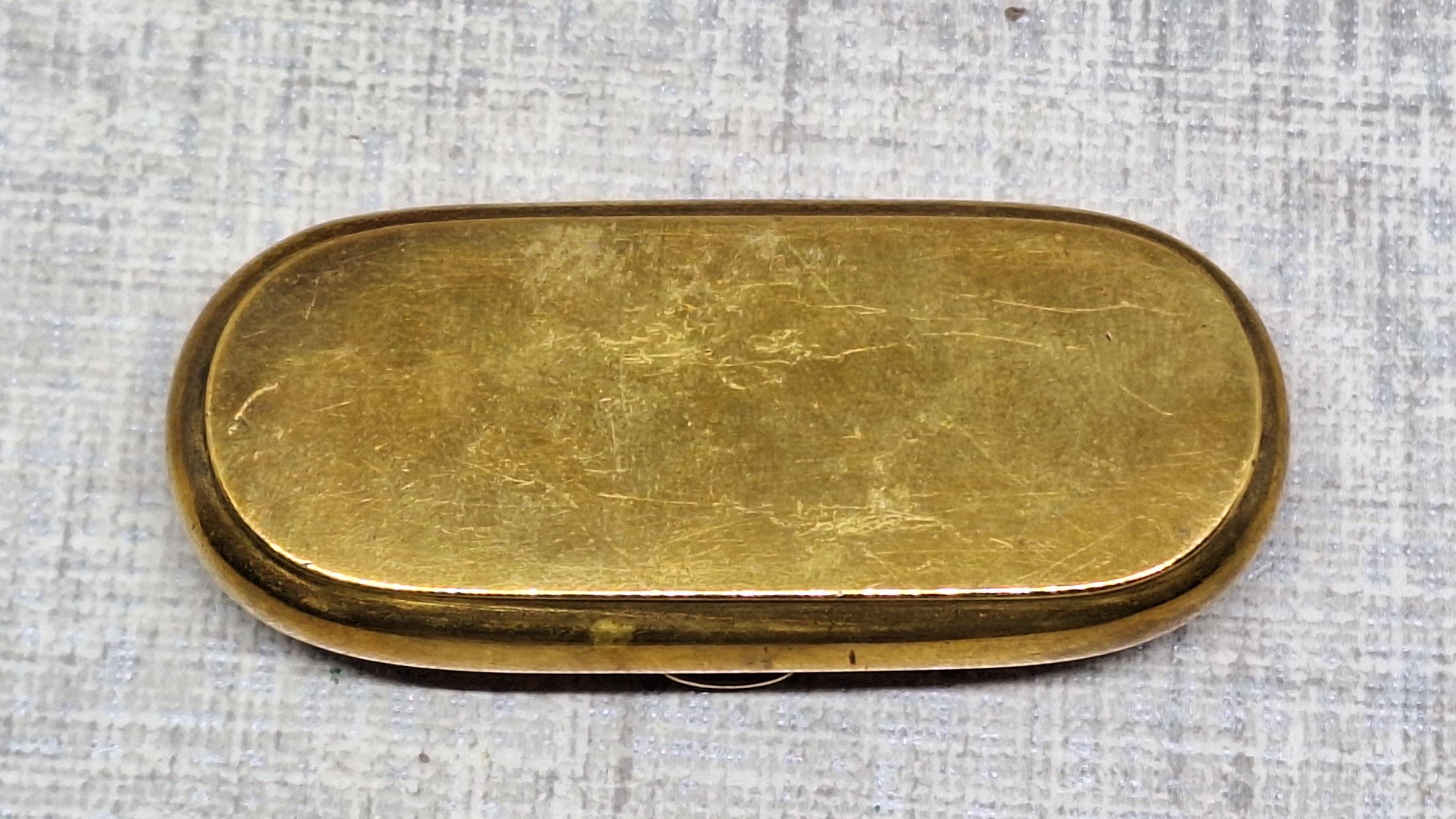 Antique Match Safe in Gold Tone Metal With Etched Floral Design ...