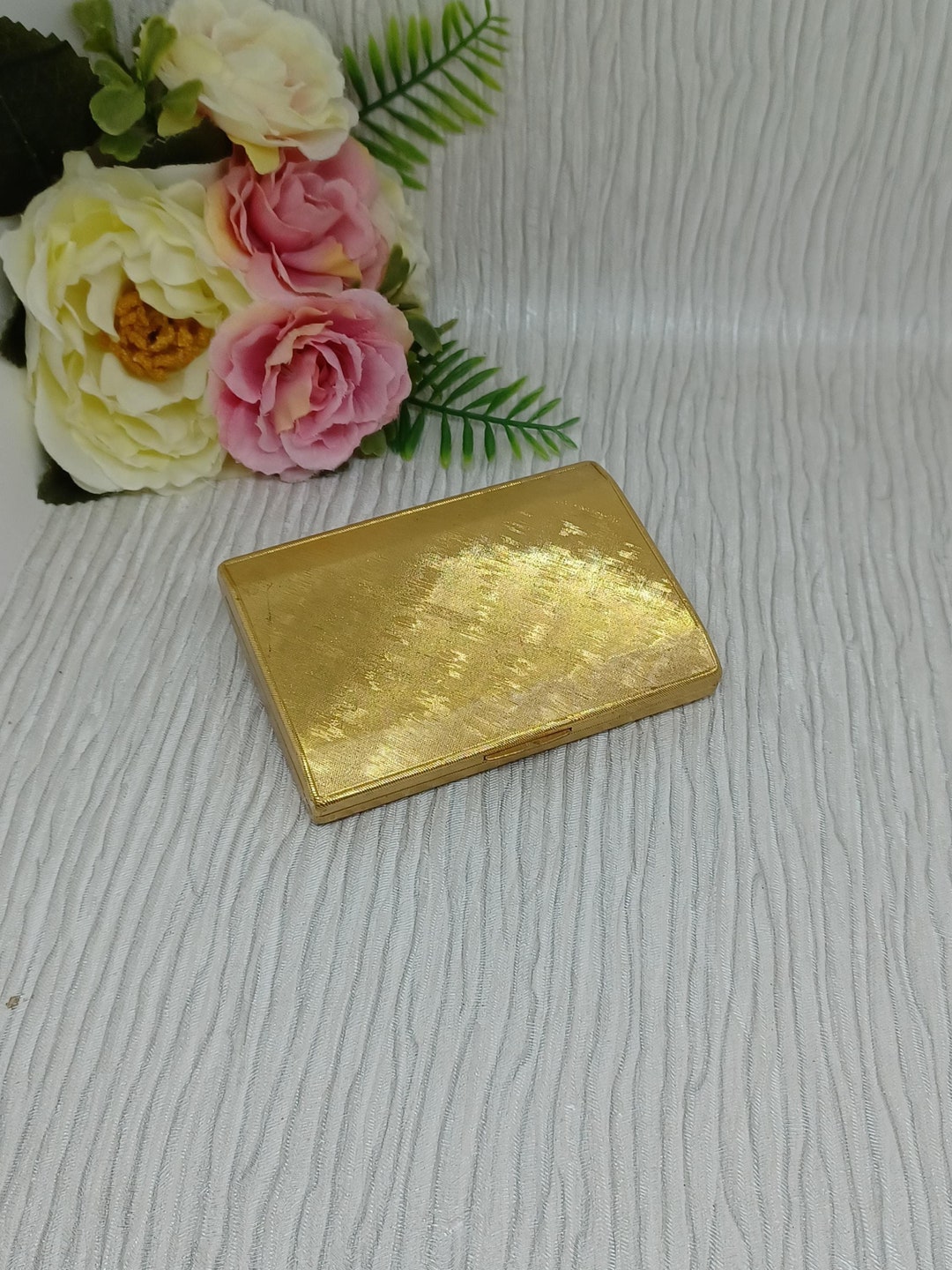 Kigu Cigarette Case in Gold Tone With a Textured Pattern Vintage 1970s ...