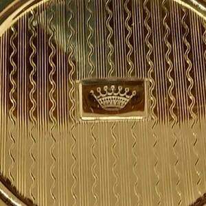 Mascot Compact in White Enamel With Pink Blossom Flowers Mid Century ...