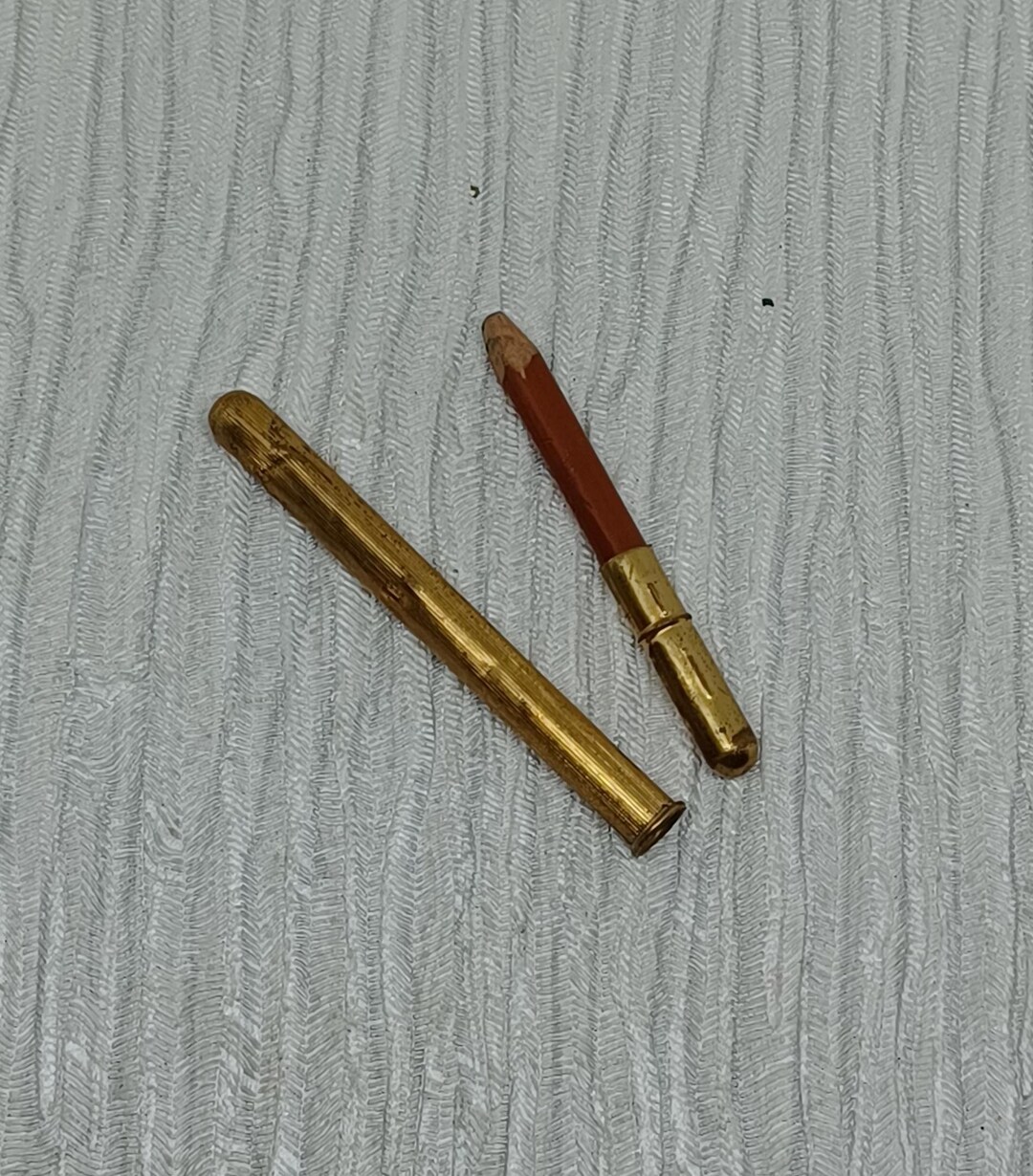 Vintage Brass Pencil Tube Holder ~ Needle or Toothpick Case ~ Pencil ...