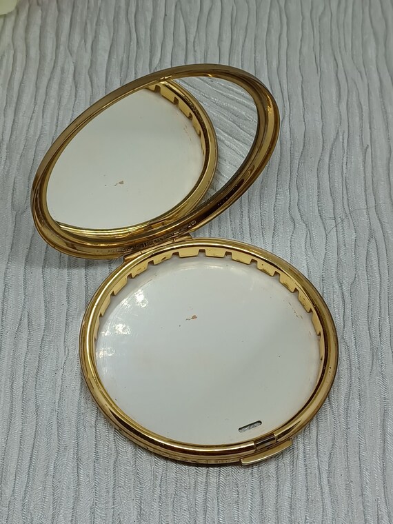 Vintage Stratton Compact & Lipstick Case Set in White… - Gem