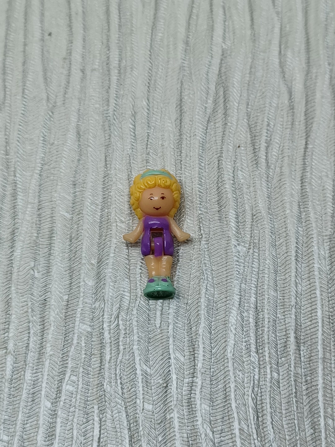 Polly Pocket Doll in Purple Dress With Blonde Hair Green Headband ...