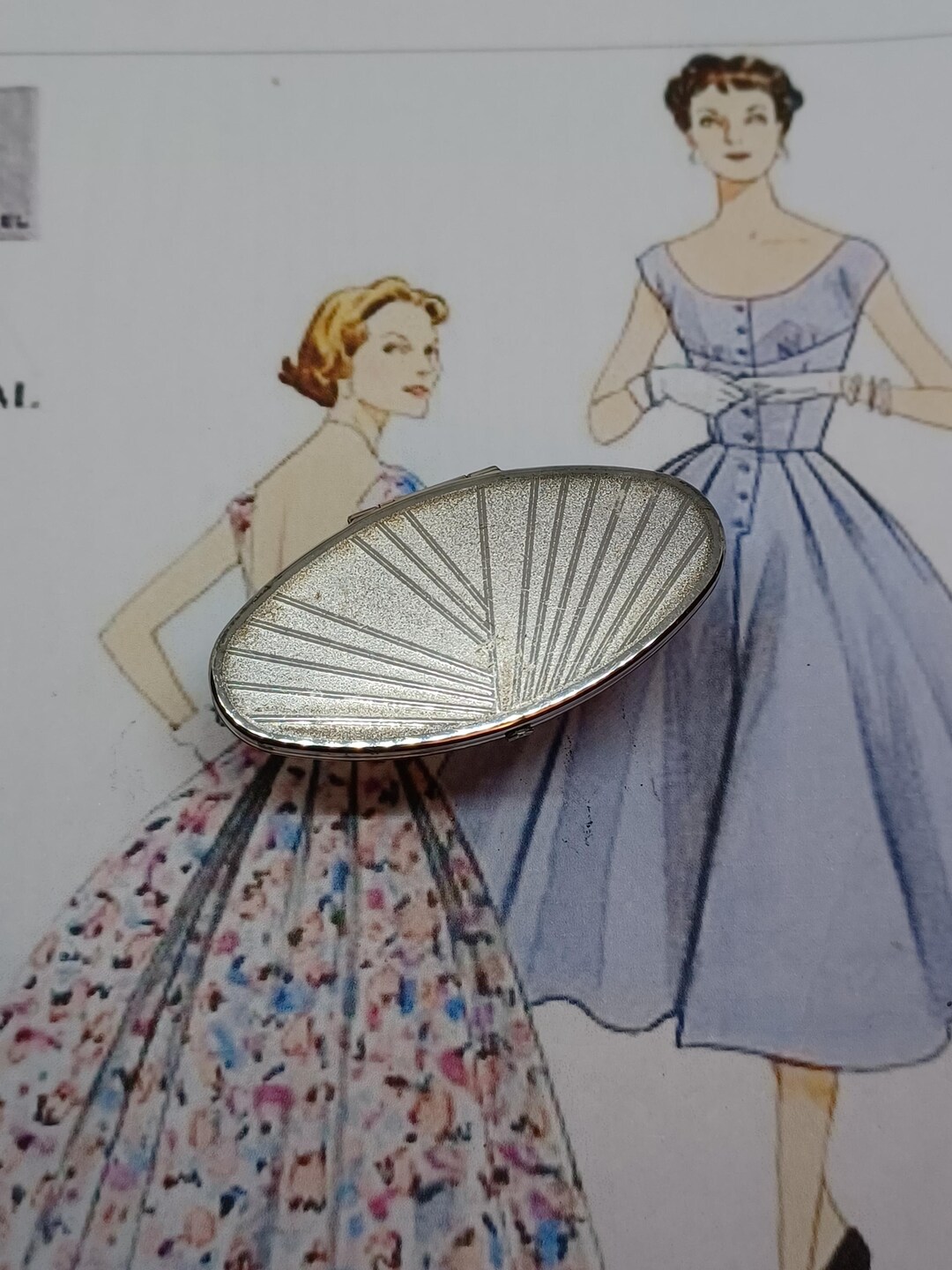 Stratton Silver Tone Lipview Lipstick Holder With Mirror Art Deco Style ...