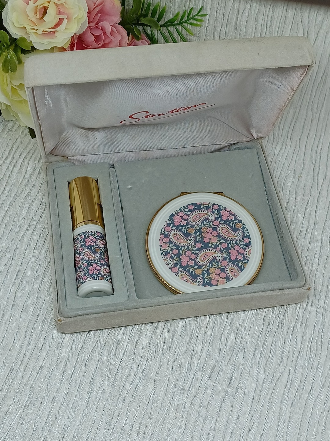 Stratton Double Vanity Mirror and Perfume Atomiser Boxed Gift Set Pink ...