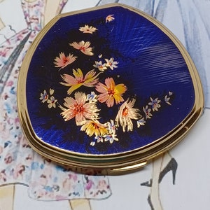 Stratton Clam-shell Convertible Compact in Blue Enamel With - Etsy