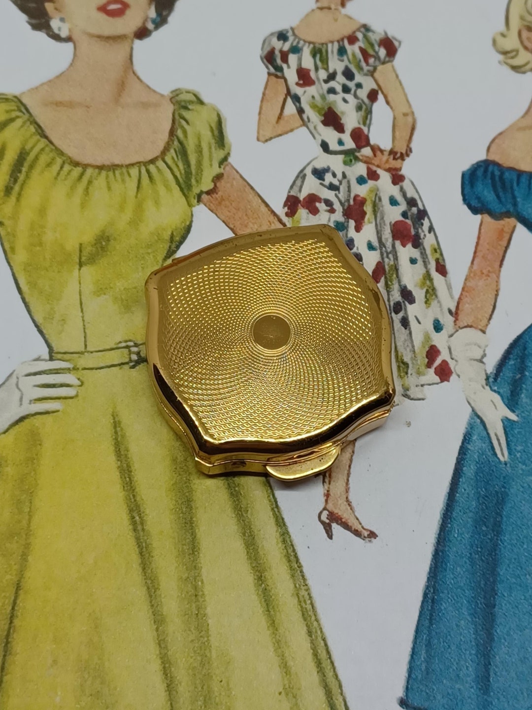 Stratton Gold Tone Mini Box Pill Box With Engine Turned Lid Mid Century ...