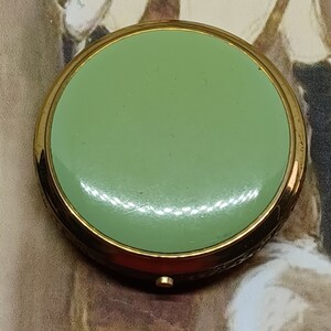 Jules Richard Powder Compact ~ Brass With Green Enamel ~ Antique 1930s ...