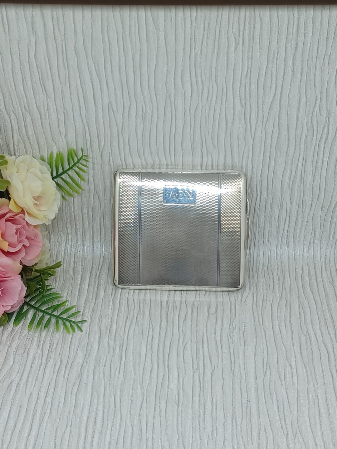 Silver Plate Cigarette Case by Harman Brothers With Engine Turned ...