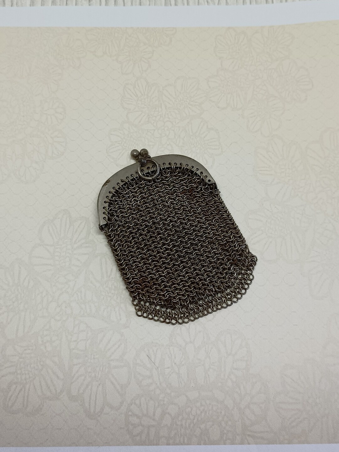 Victorian Chatelaine Coin Purse in Silver Tone Chainmail ~ Antique ...