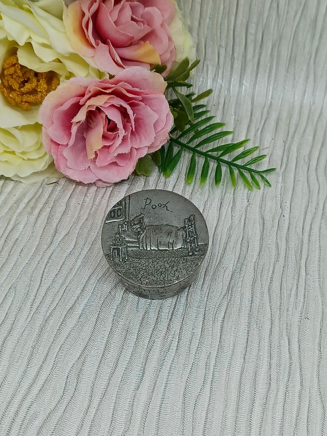 Danforth Pewter Winnie the Pooh Keepsake Box Vintage Pill Box Trinket ...
