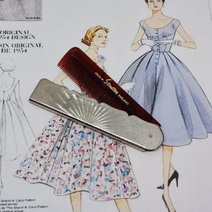 Stratton Folding Comb Silver Tone With Engine Turned Sunburst Design ...