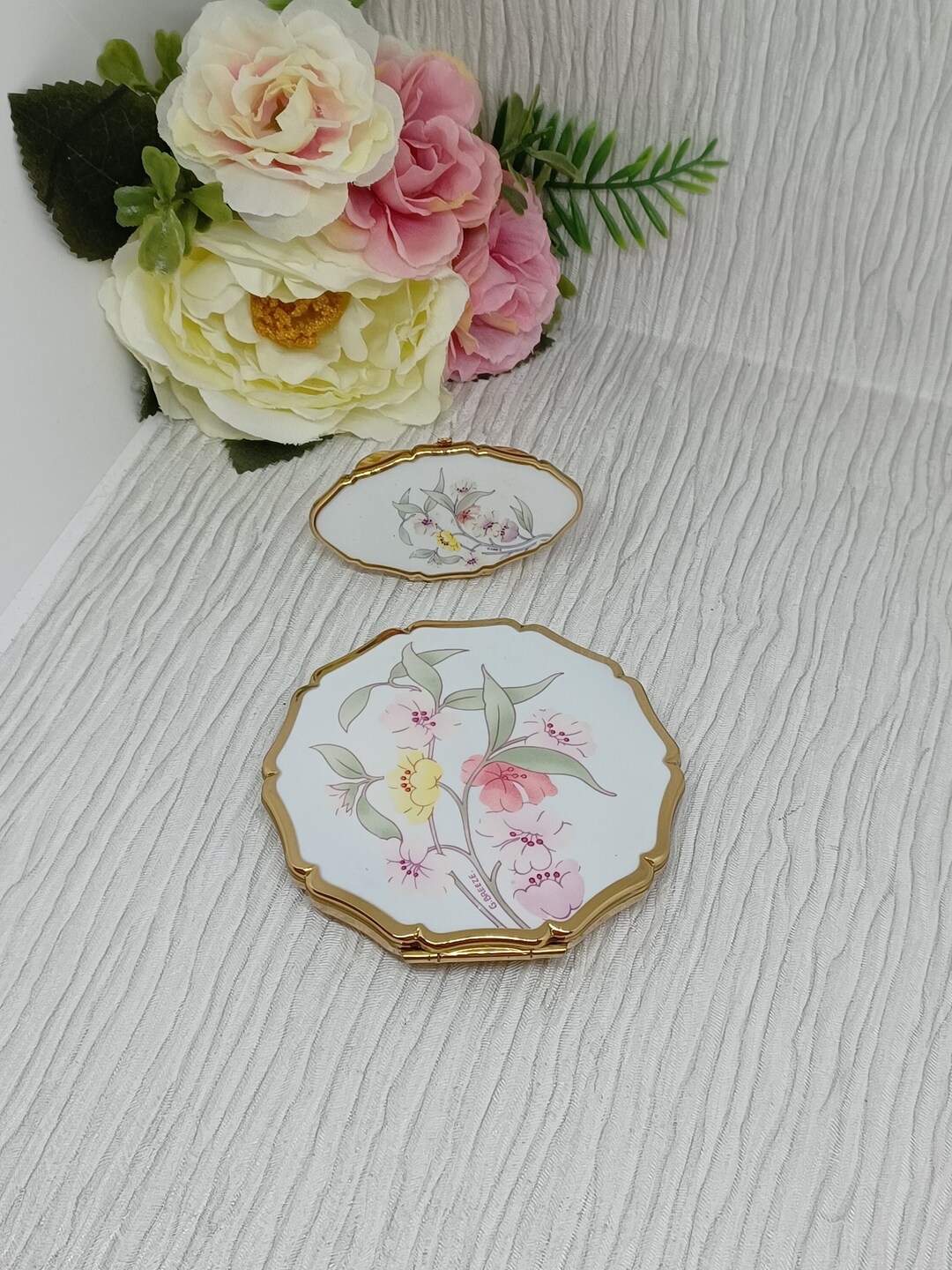 Stratton Compact and Lipview Set White With Pink Purple and - Etsy