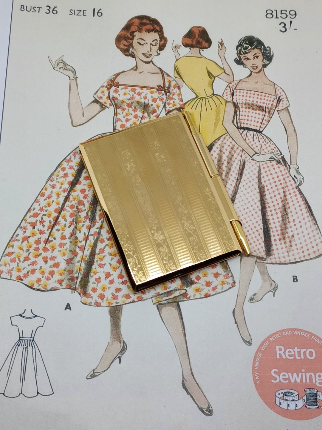 Stratton Notecase Notepad and Pen Set in Gold Tone With Engraved Design ...