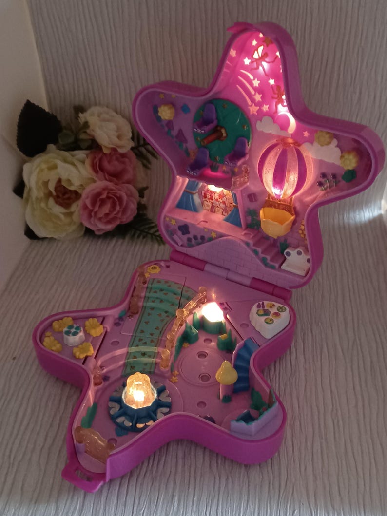 Polly Pocket Fairylight Ball Pink Star Shapecompact ~ Complete With ...
