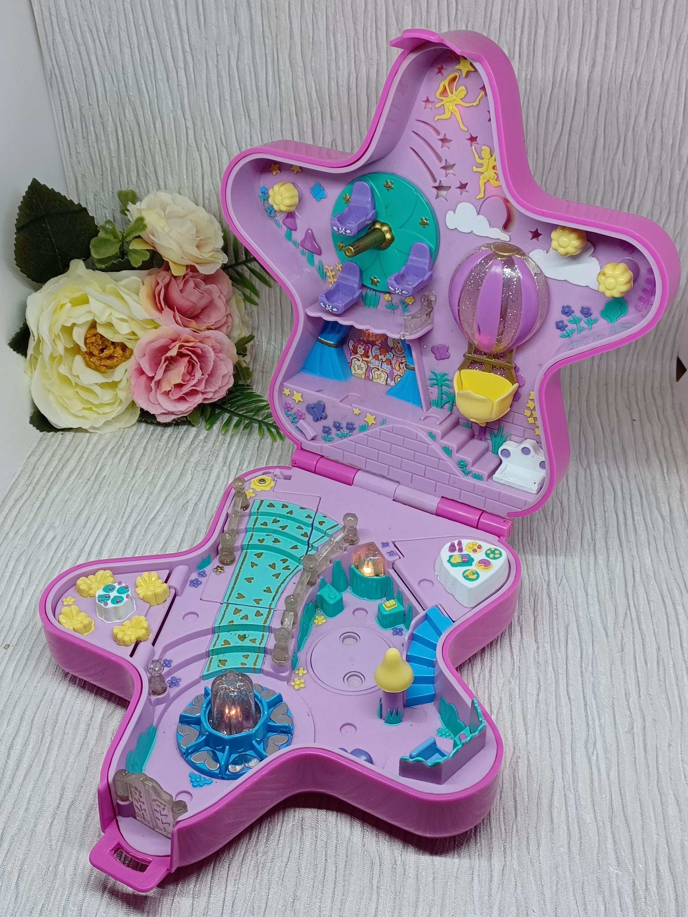 Polly Pocket Fairylight Ball Pink Star Shapecompact ~ Complete With ...