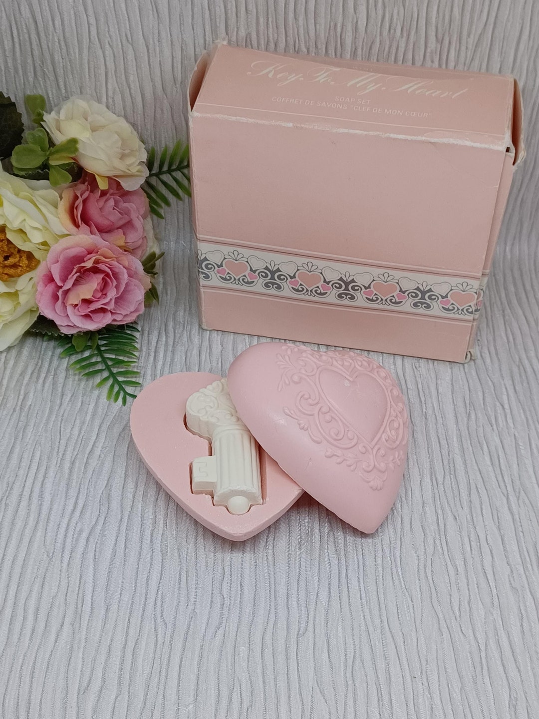 Vintage Avon Key to My Heart Soap Set Heart & Key Shape Soaps in ...
