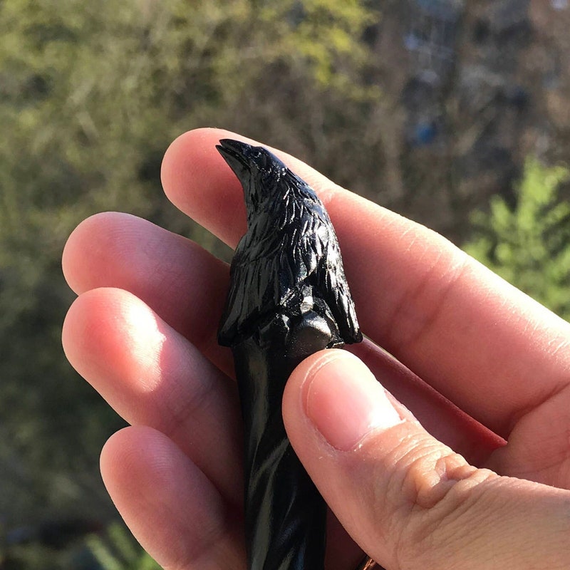 Raven Hair Pin - Etsy