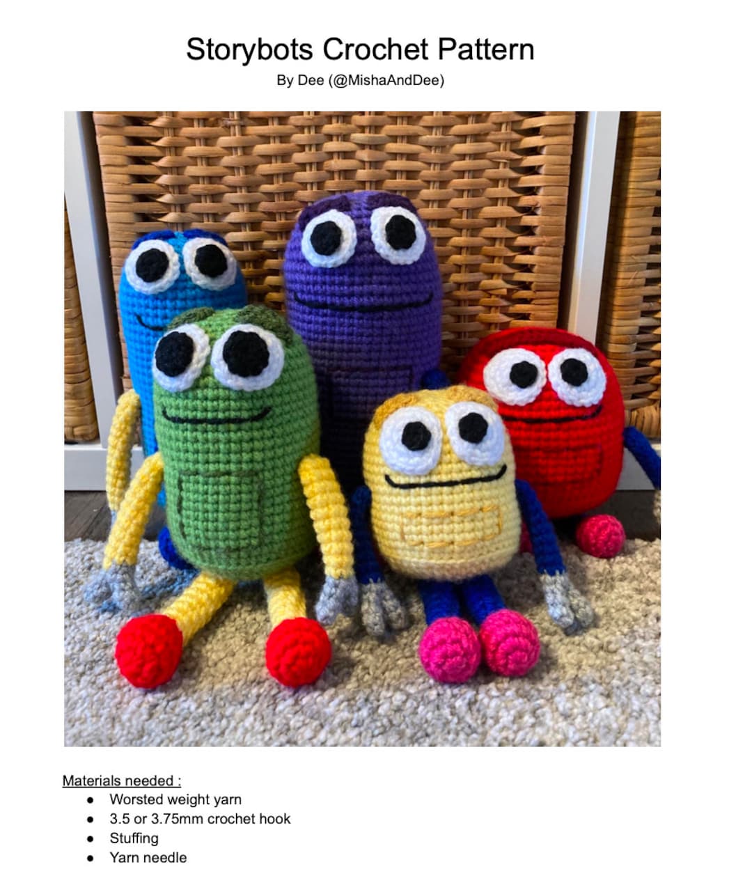 Storybots Crochet Pattern Only - Etsy