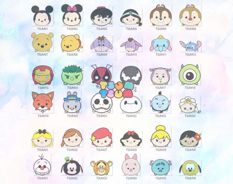 Tsum Tsum Clipart SVG, ESP, PNG for Decoration - Etsy