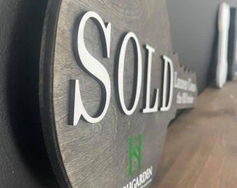 Key Shape Sold Sign With Hashtag or Name Personalized Real | Etsy