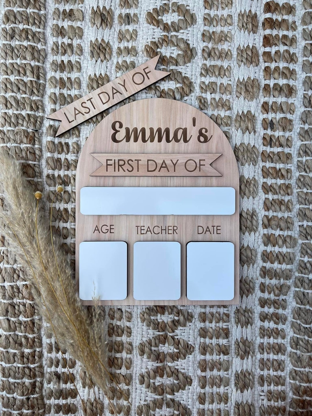 Boho First Day of School Sign, Last of School Dry Erase Board, 1st Day ...