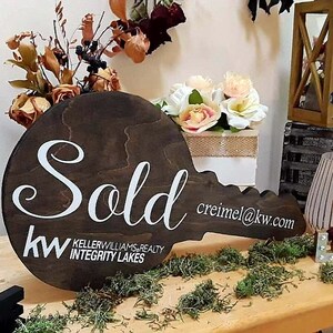 Key Shape Sold Sign With Hashtag or Name, Personalized Real Estate ...