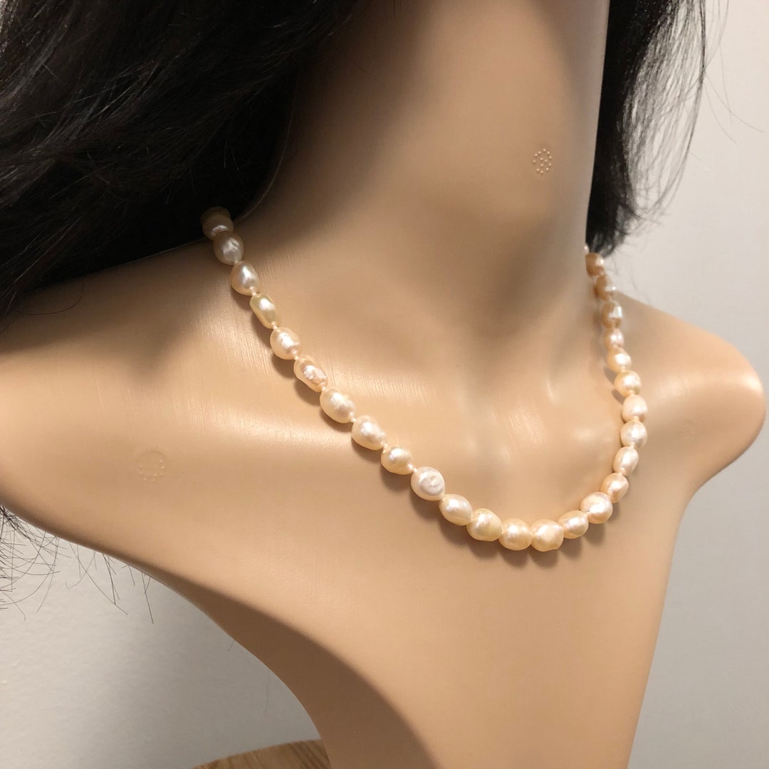 Coco Style Baroque Real Fresh Water Pearl Necklace in Very Good ...