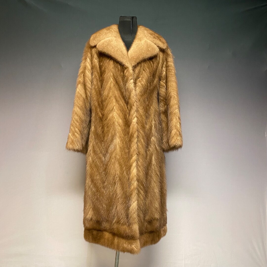 Fabulous Pastel Chevron Mink Tails Coat 1970s Size XS-S in Very Good ...