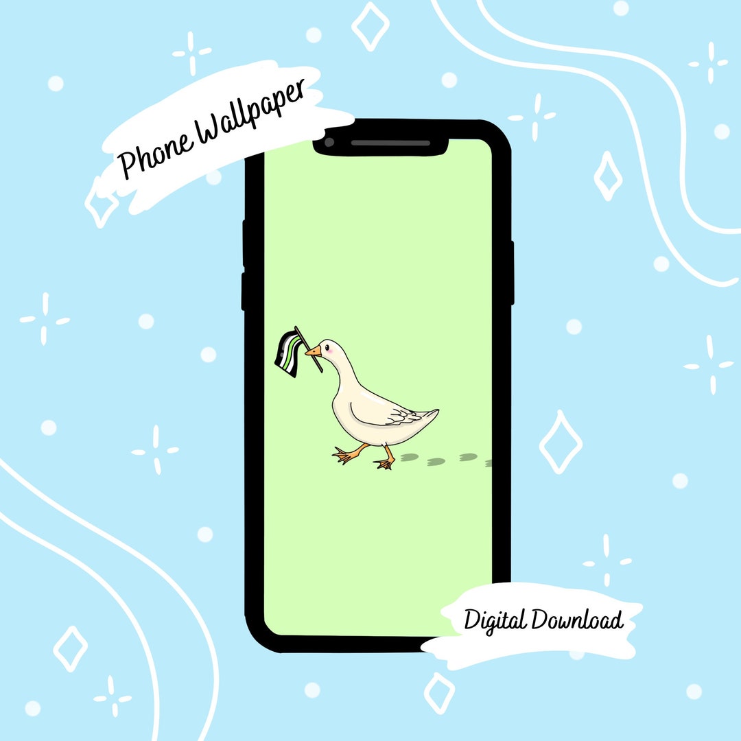 Agender Flag Duck Phone Wallpaper - Etsy