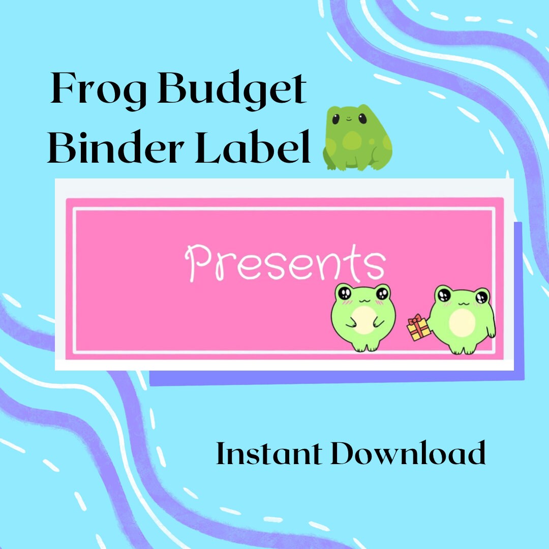 Cute Frog Budget Binder Label for Presents: Digital Download - Etsy