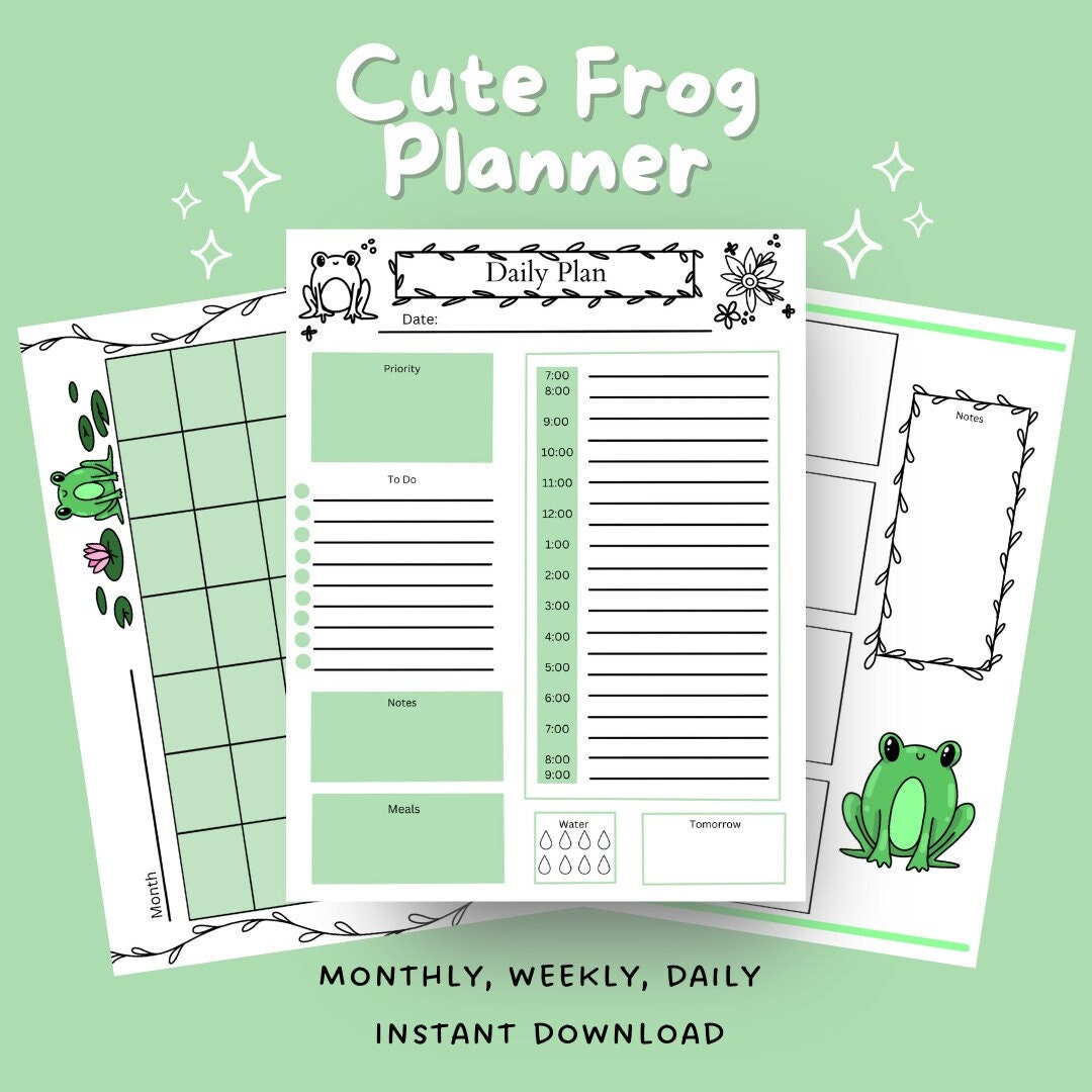 Hop Into Organization With Our Digital Frog Planner - Printable ...