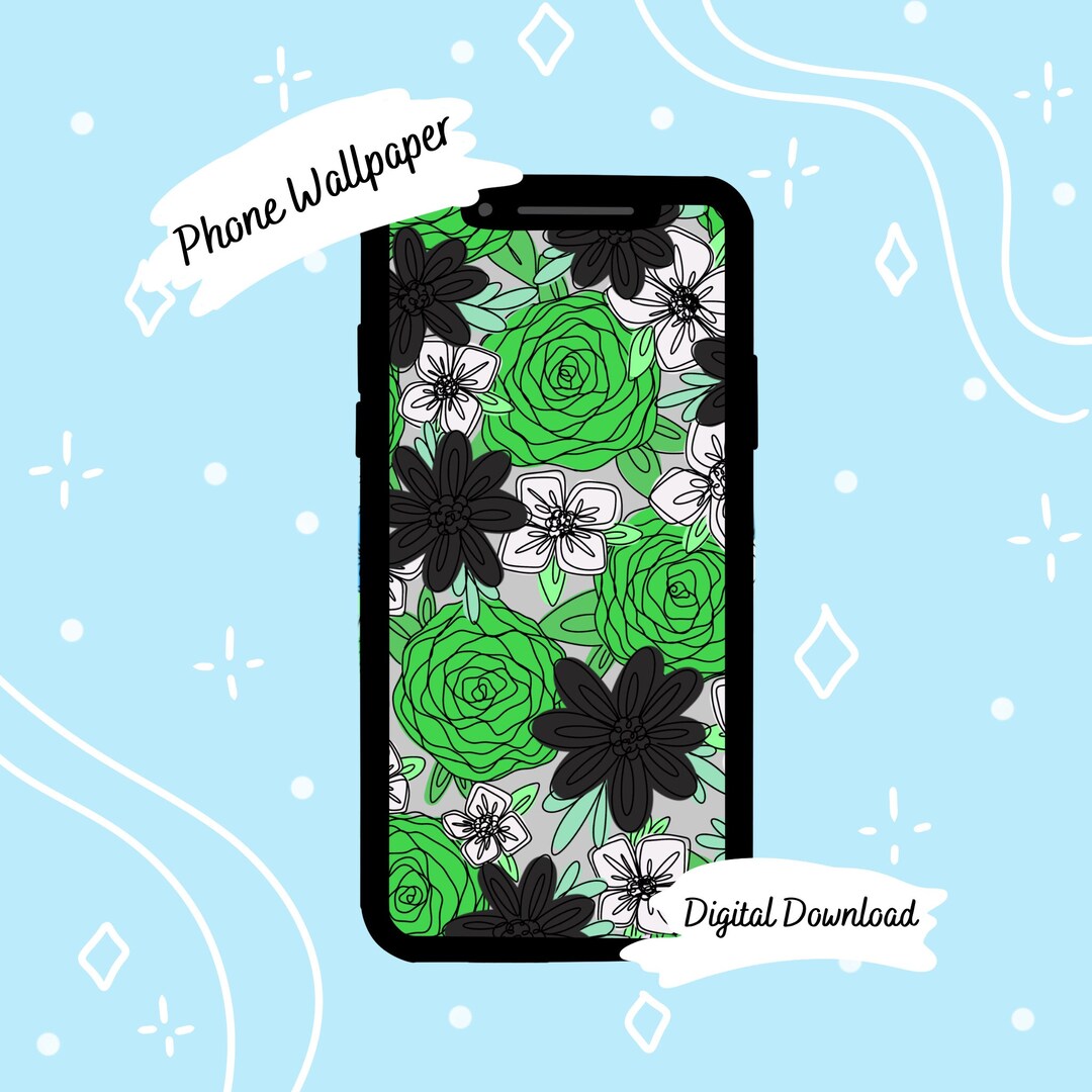 Floral Agender Pride Phone Wallpaper - Etsy