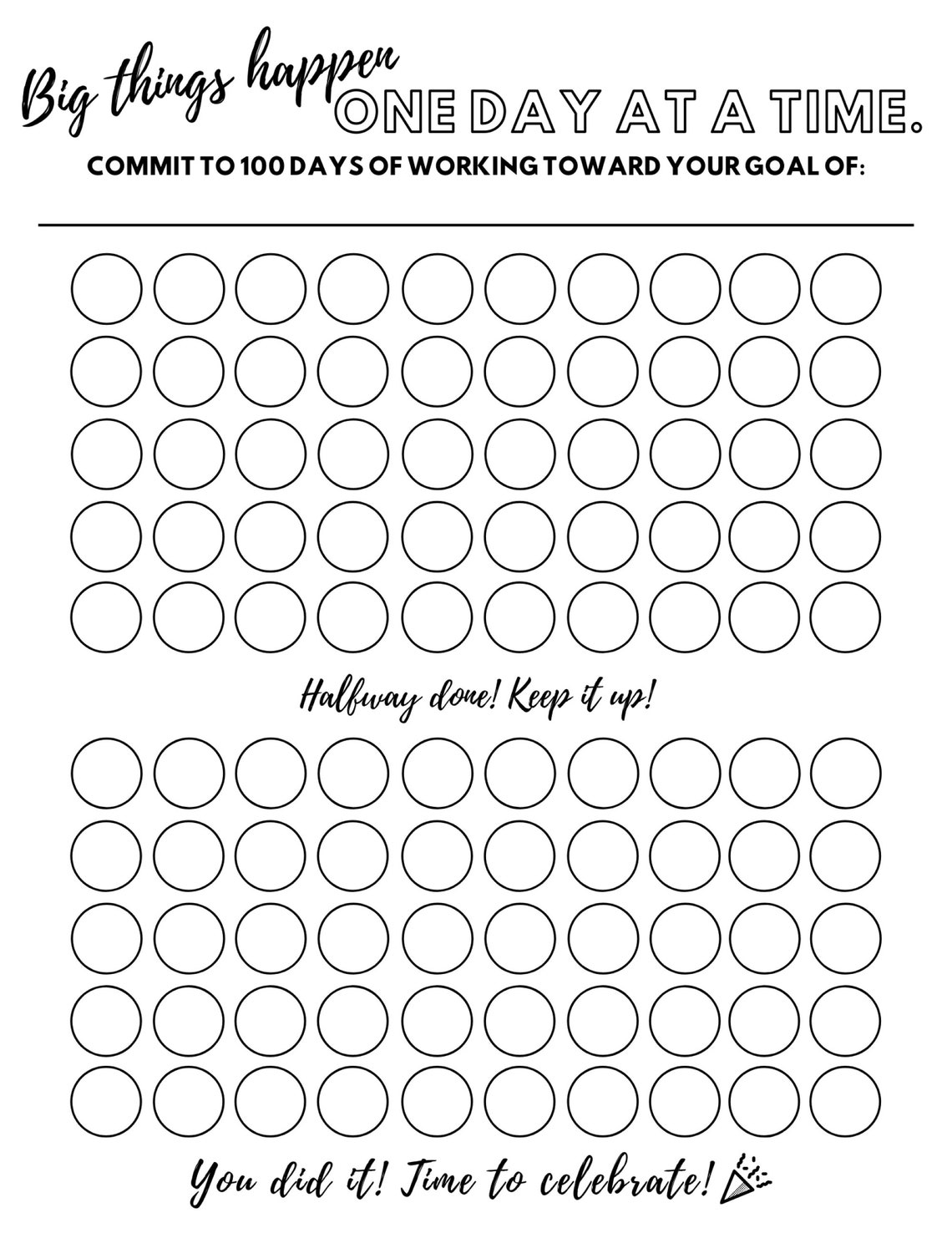 Realistic Daily Habit Tracker Printable 100 Day Habit - Etsy Denmark