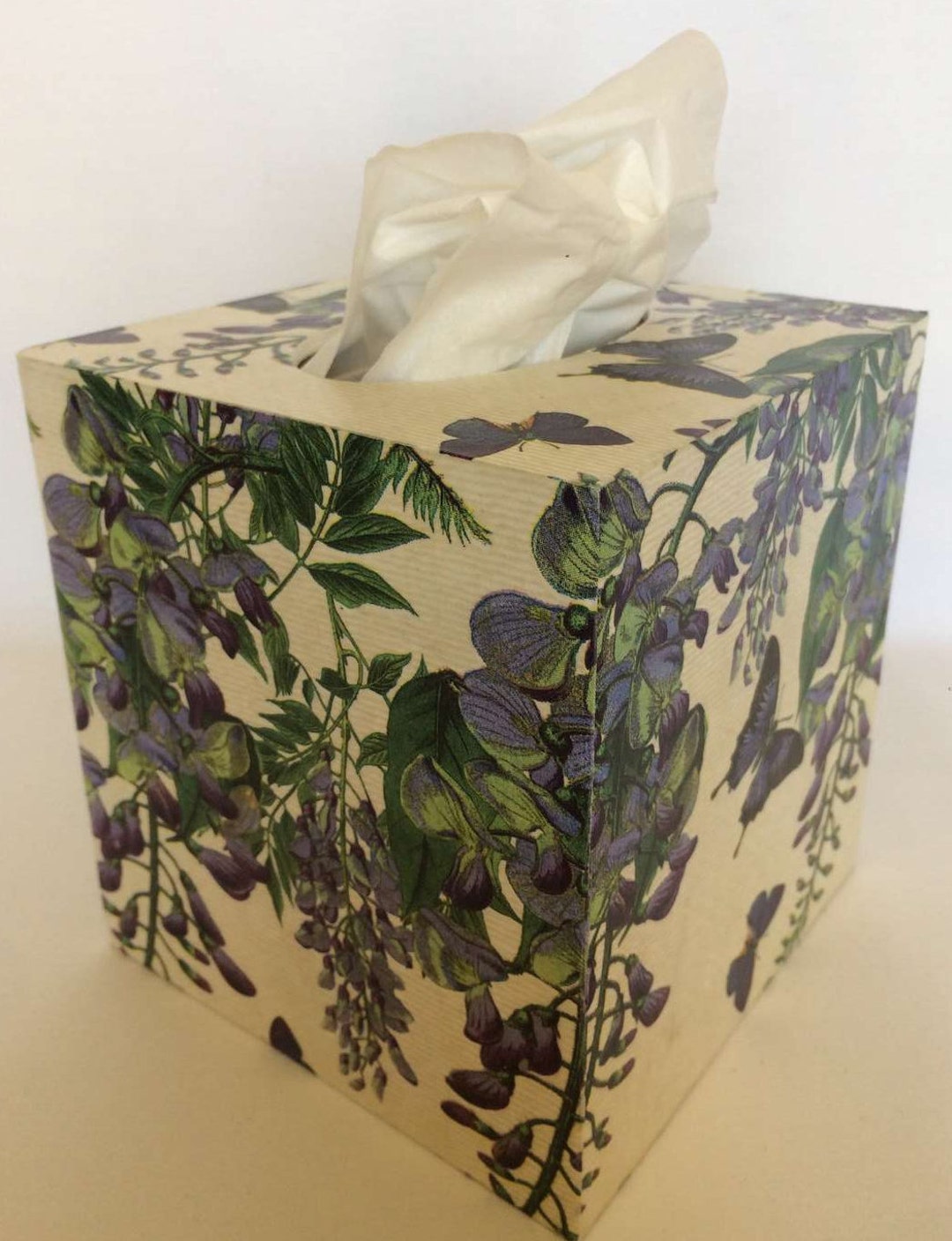 Purple Wisteria and Butterfly Theme Tissue Box - Etsy