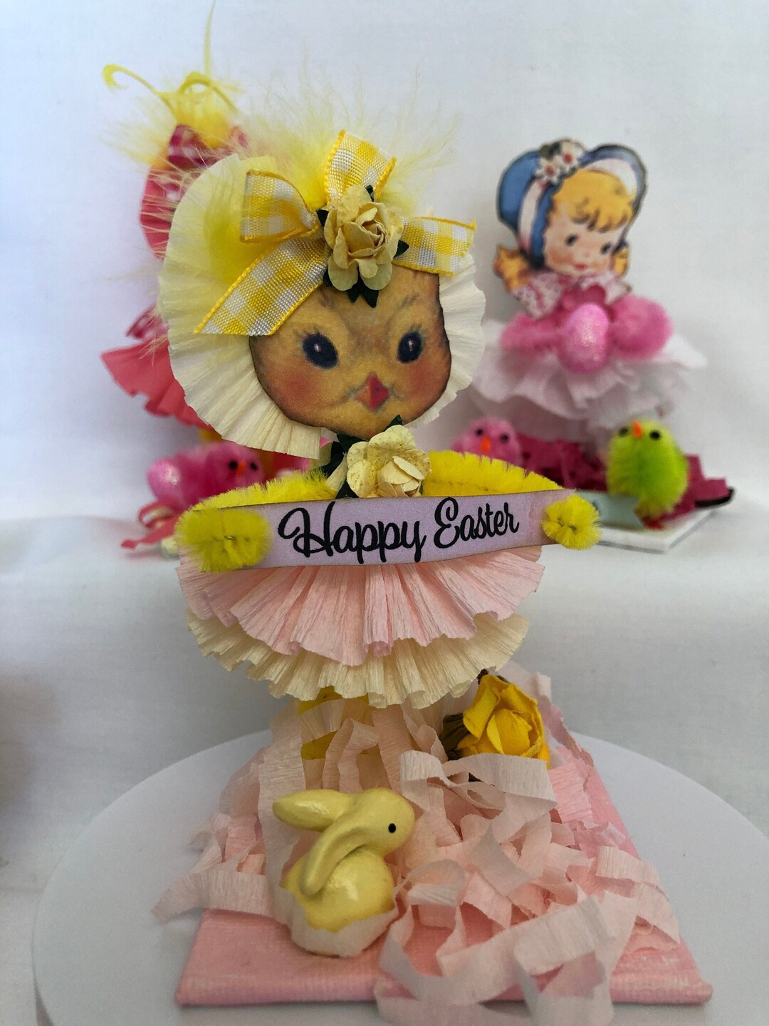 Handmade Chenille Bump Happy Easter Keepsake Greeting Character Cheeky ...